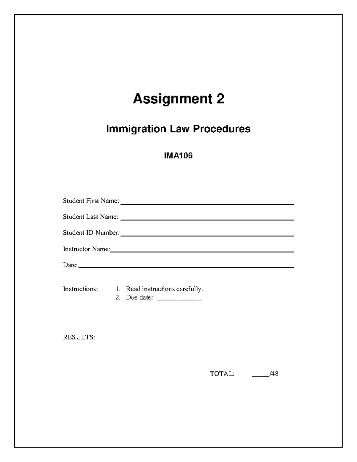 IMA106 v1-0 Assignment 2 2021-0823 - Assignment 2 Immigration Law Procedures IMA Student First ...