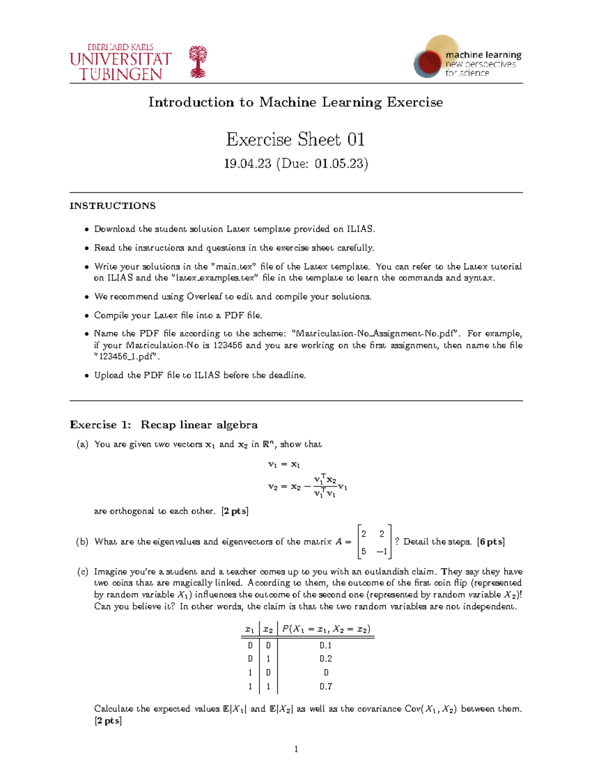 Assignment 1 Written - Introduction to Machine Learning INF3151 ...