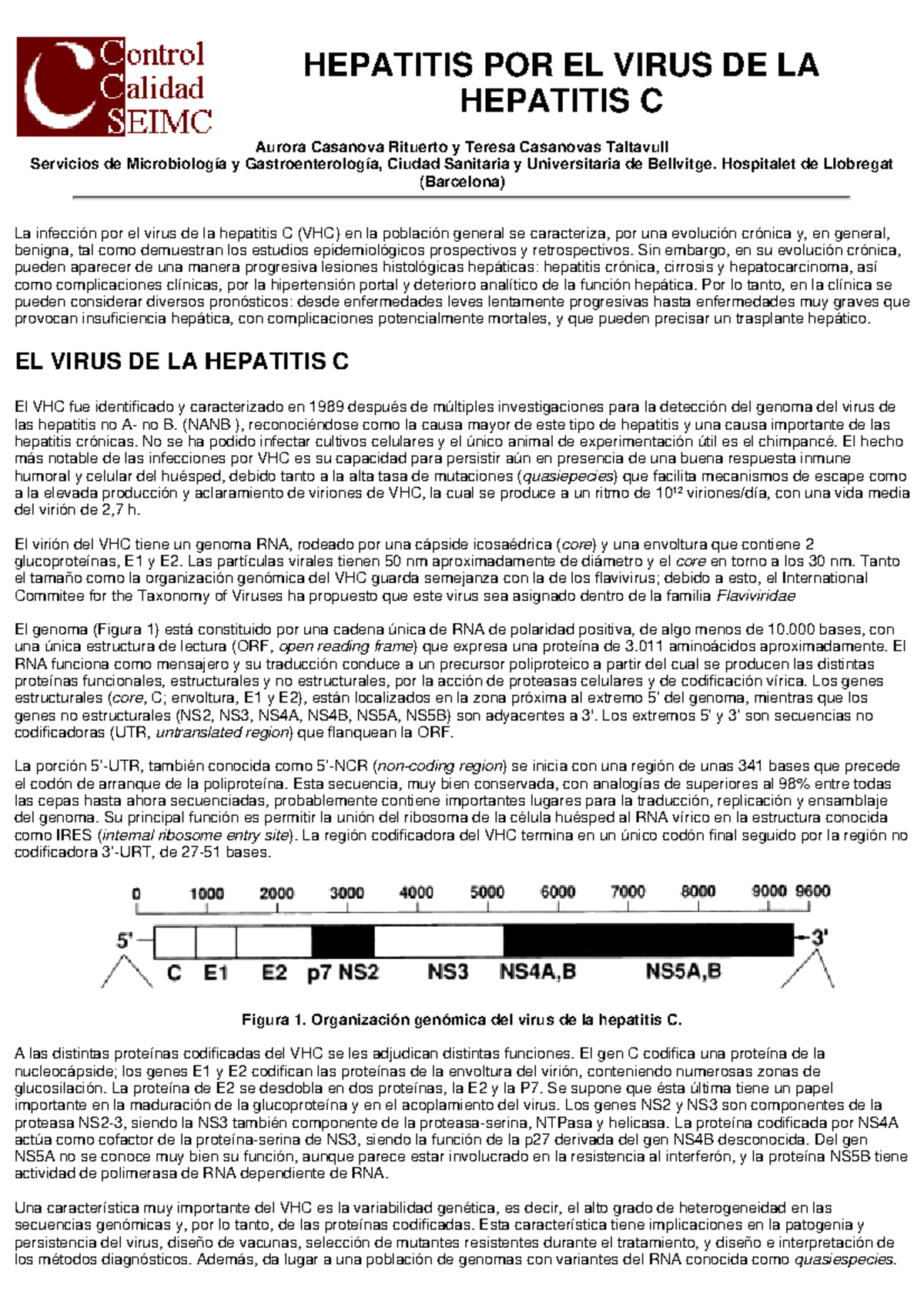 Hepatitis C - APUNTES - HEPATITIS POR EL VIRUS DE LA HEPATITIS C Aurora ...