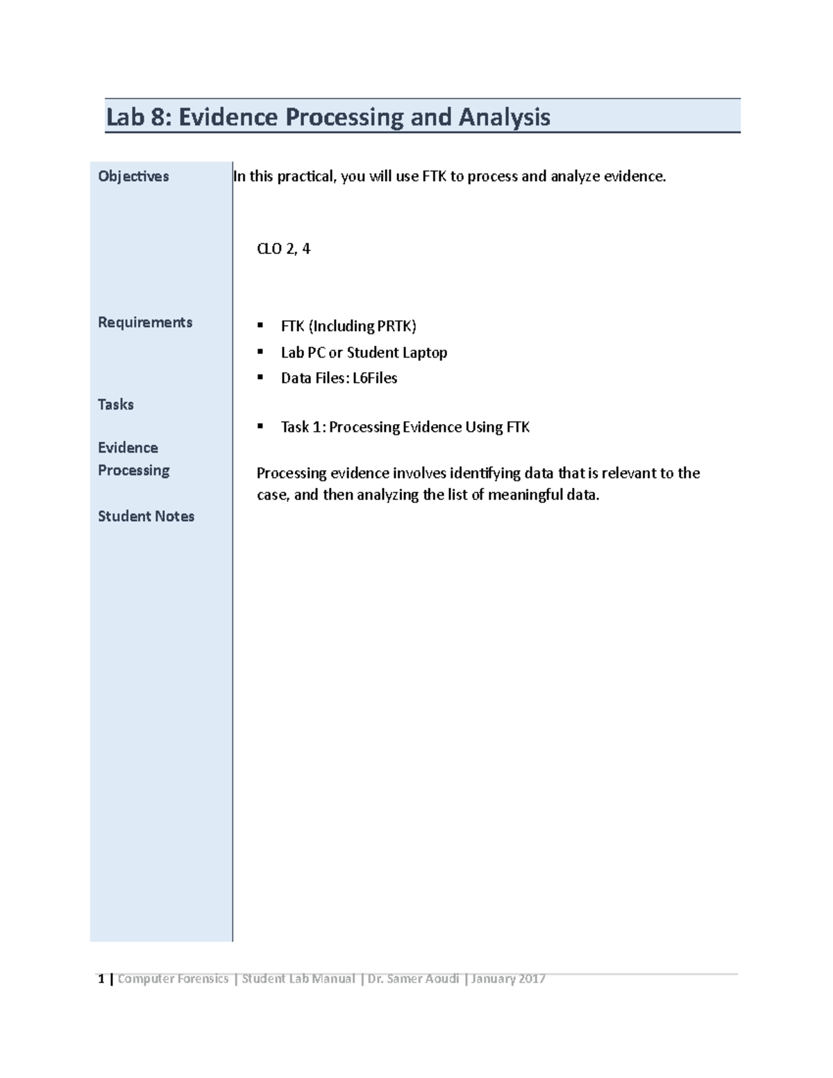 Week(13)-Lab 8 Evidence Processing and Analysis-Student - Lab 8 ...