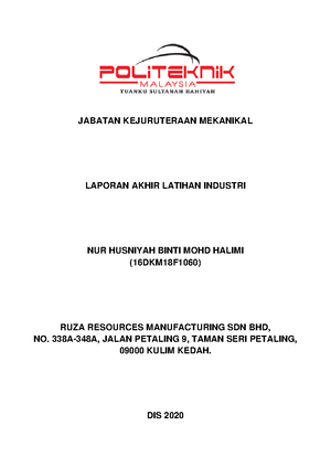 Laporan Akhir Latihan Industri - LAPORAN LATIHAN INDUSTRI POLITEKNIK ...