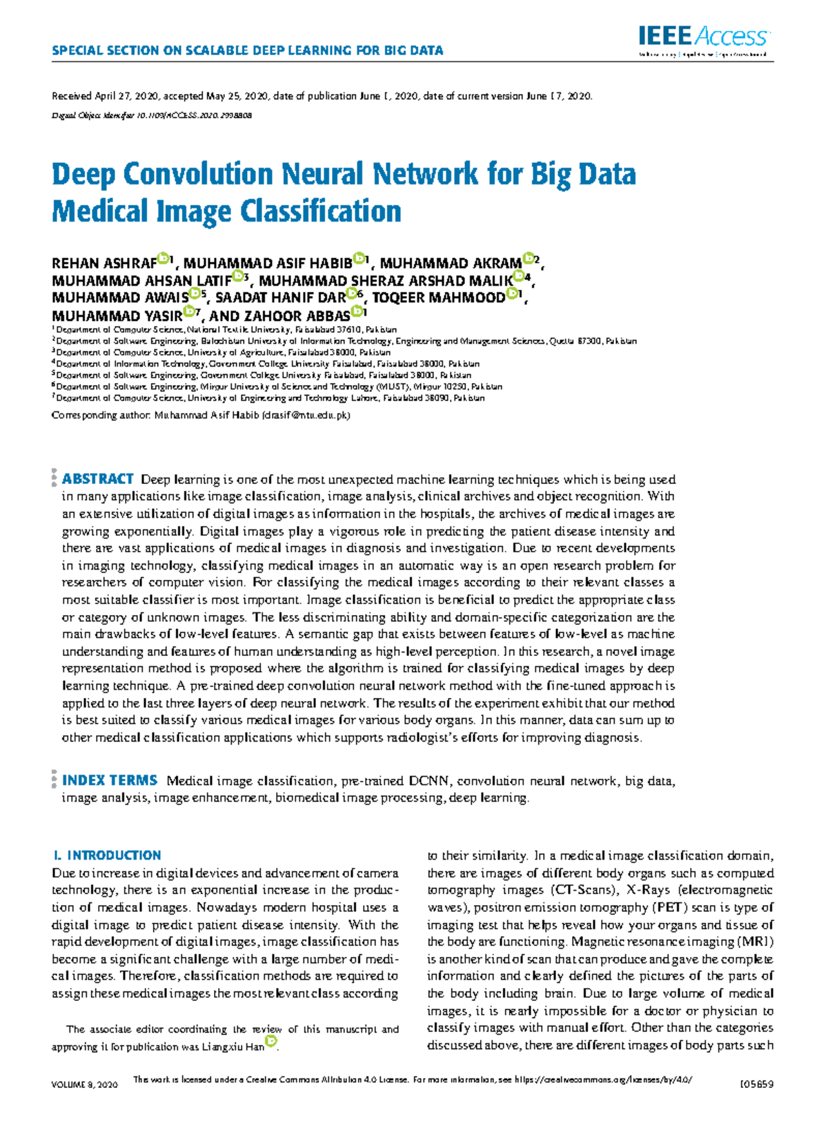 Deep Convolution Neural Network for Big Data Medical Image ...