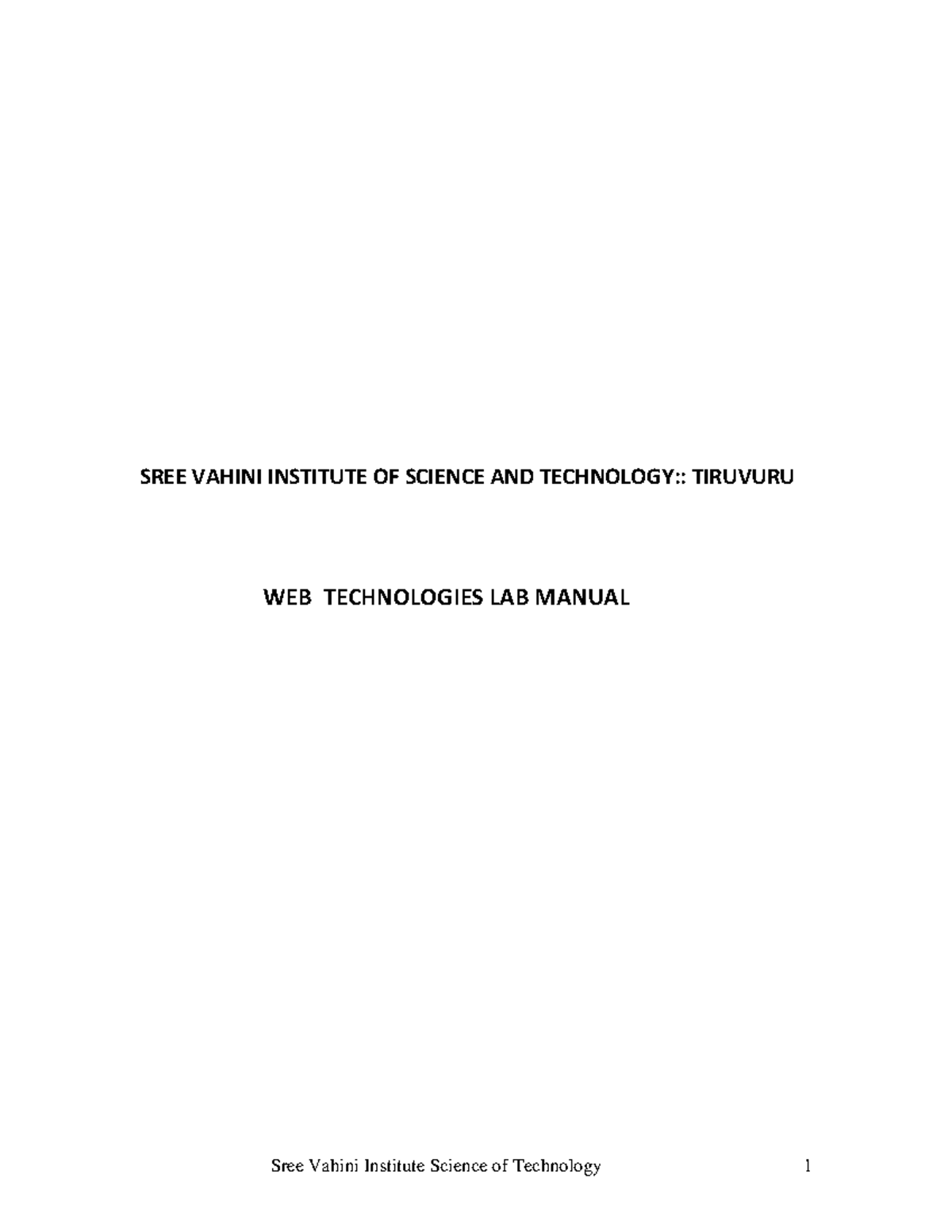 Manual 1 - SREE VAHINI INSTITUTE OF SCIENCE AND TECHNOLOGY:: TIRUVURU WEB TECHNOLOGIES LAB ...