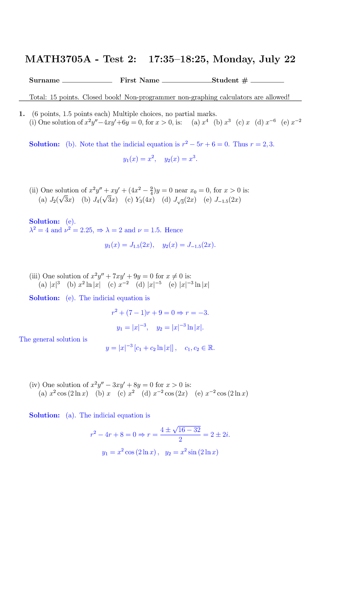 3705A-test2-sol - There are both the questions and solutions of the ...