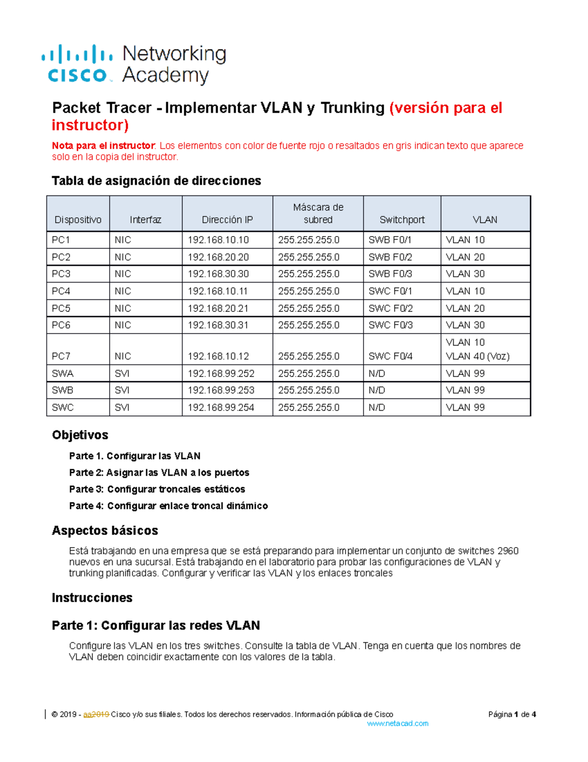 361 Packet Tracer Implement Vlans And Trunking Ilm Packet Tracer Implementar Vlan Y