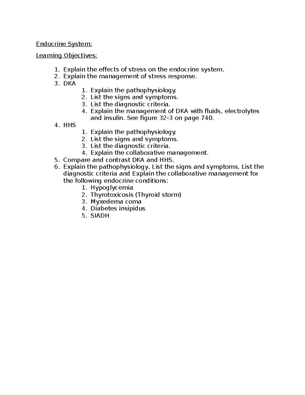 Endocrine System Learning Objectives - Endocrine System: Learning ...