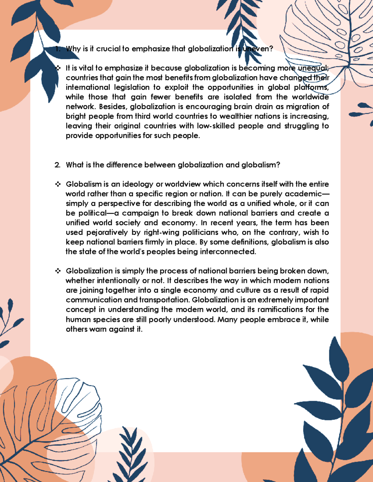 2nd Assignment prelim - bnmmm - Why is it crucial to emphasize that ...