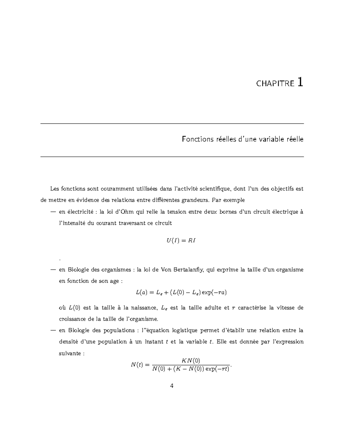 Analyse Partie faite - CHAPITRE 1 Fonctions r ́eelles d’une variable r ́eelle Les fonctions sont ...