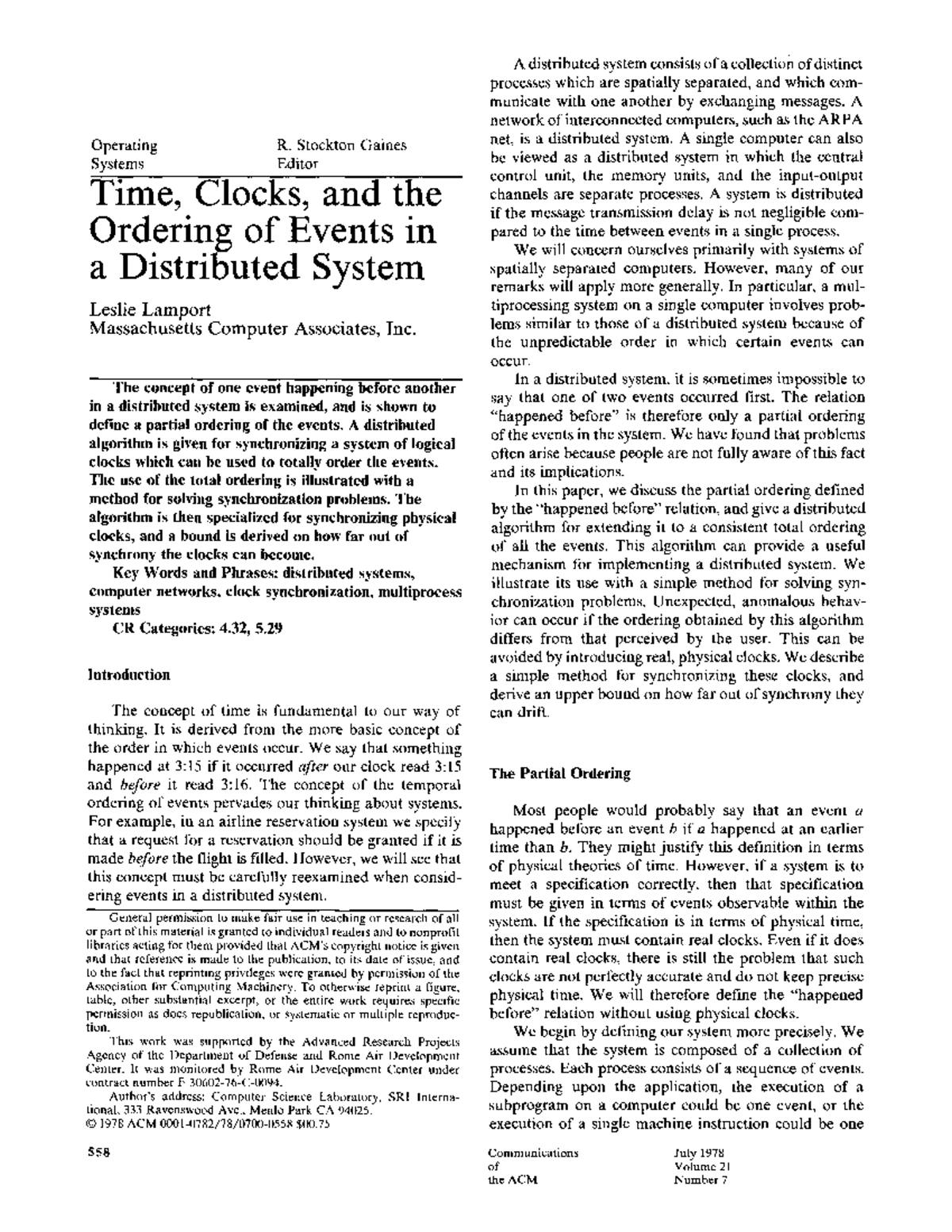 Time-clocks - the course is about operating systems. Especially when it ...