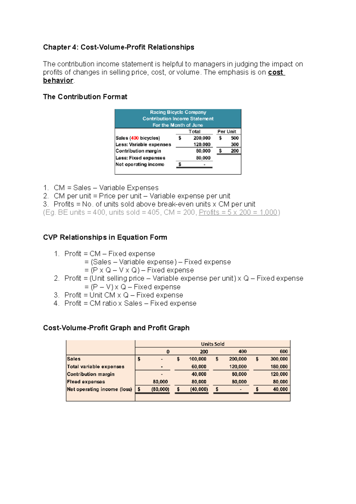 MA Chapter 4 - Summary Managerial Accounting - Chapter 4: Relationships ...