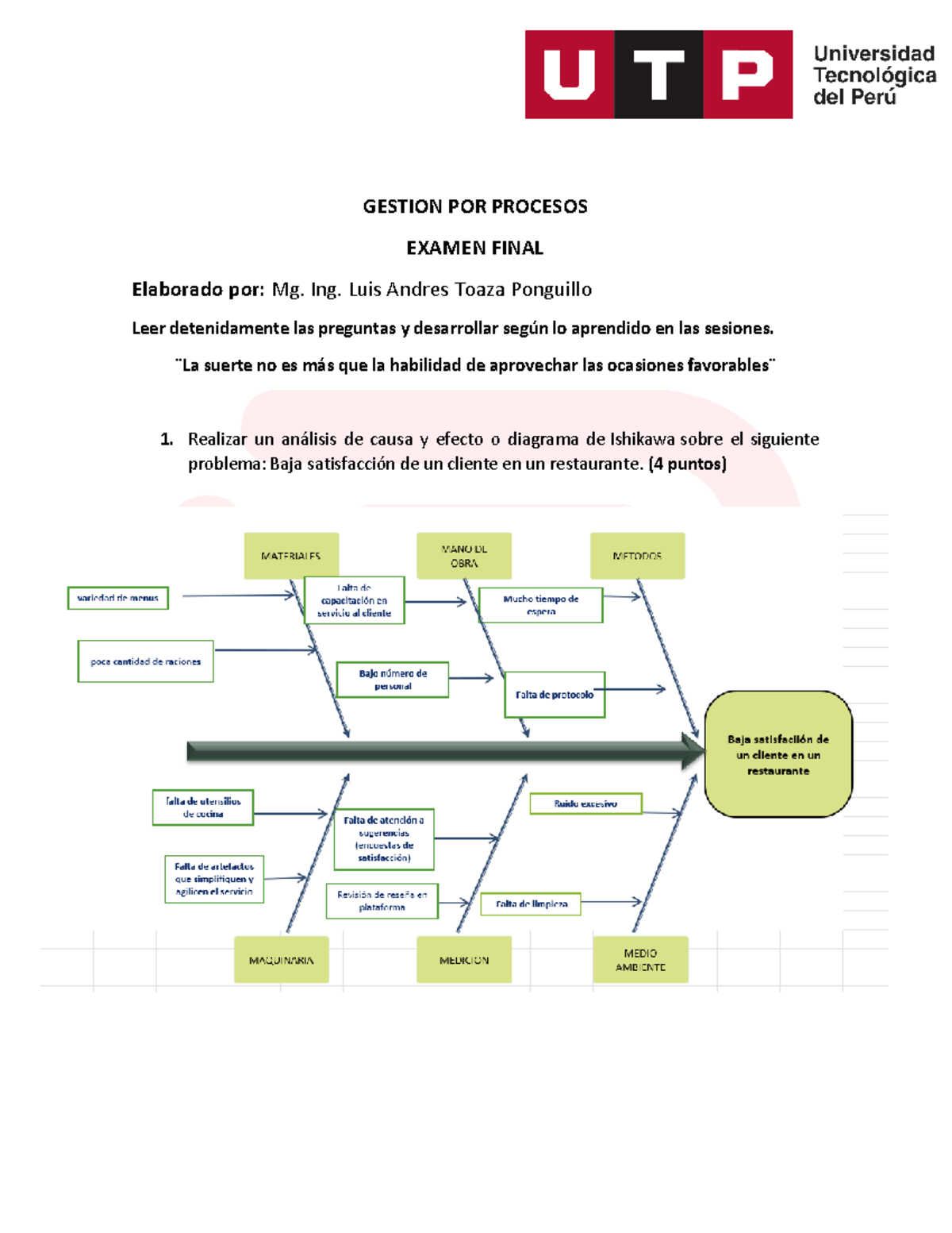 S18.s1 - Examen Final - Gestion POR Procesos-2 - GESTION POR PROCESOS EXAMEN FINAL Elaborado por ...