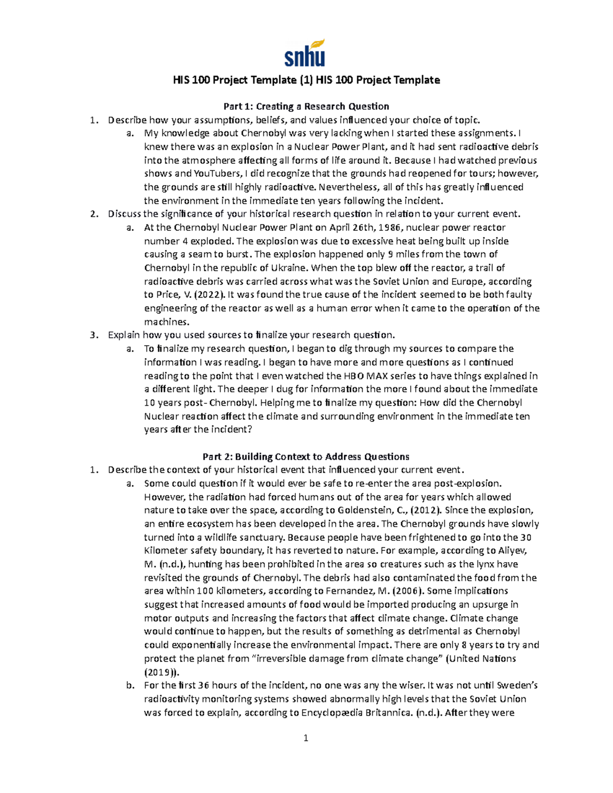 HIS 100 Project Actual Template - HIS 100 Project Template (1) HIS 100 ...
