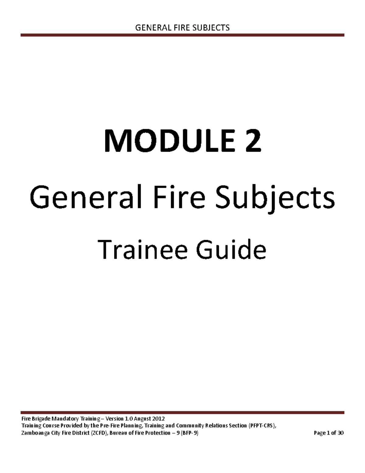 Module 2 firefighting techniques and procedure - Fire Brigade Mandatory ...
