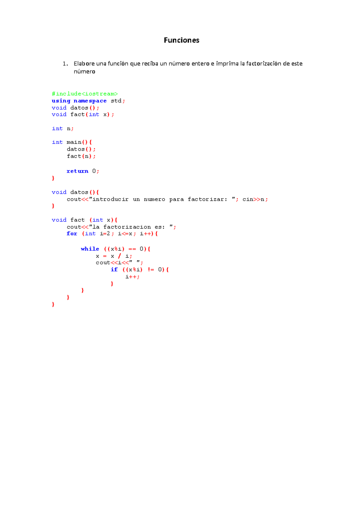 Programacion - guía de programación - Funciones 1. Elabore una función ...