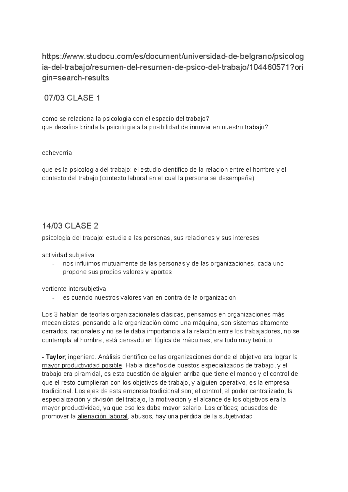 Final trabajo psicologia - studocu/es/document/universidad-de-belgrano/psicolog - Studocu