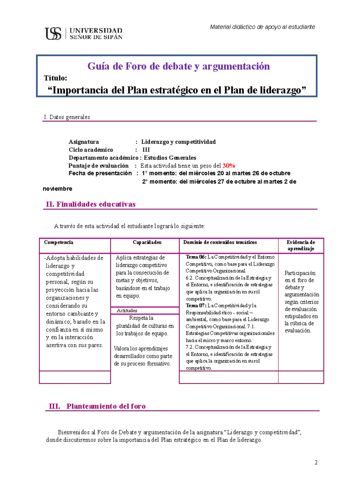 Guia Foro de Debate - Argumentación - Guía de Foro de debate y ...
