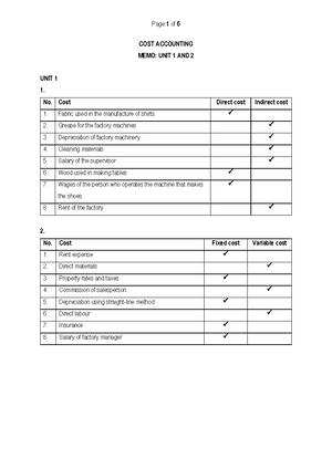 Overhead Calculation and Allocation - The focus of this unit is to ...