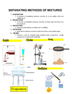 Mixtures - Advanced Environmental Biology - Studocu
