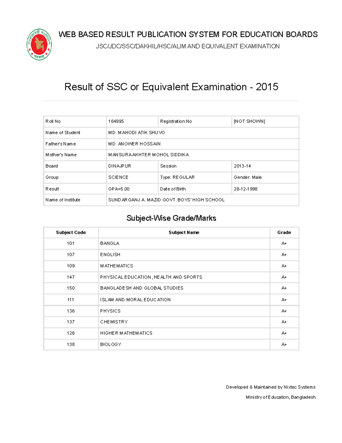 SSC - ssc - WEB BASED RESULT PUBLICATION SYSTEM FOR EDUCATION BOARDS ...