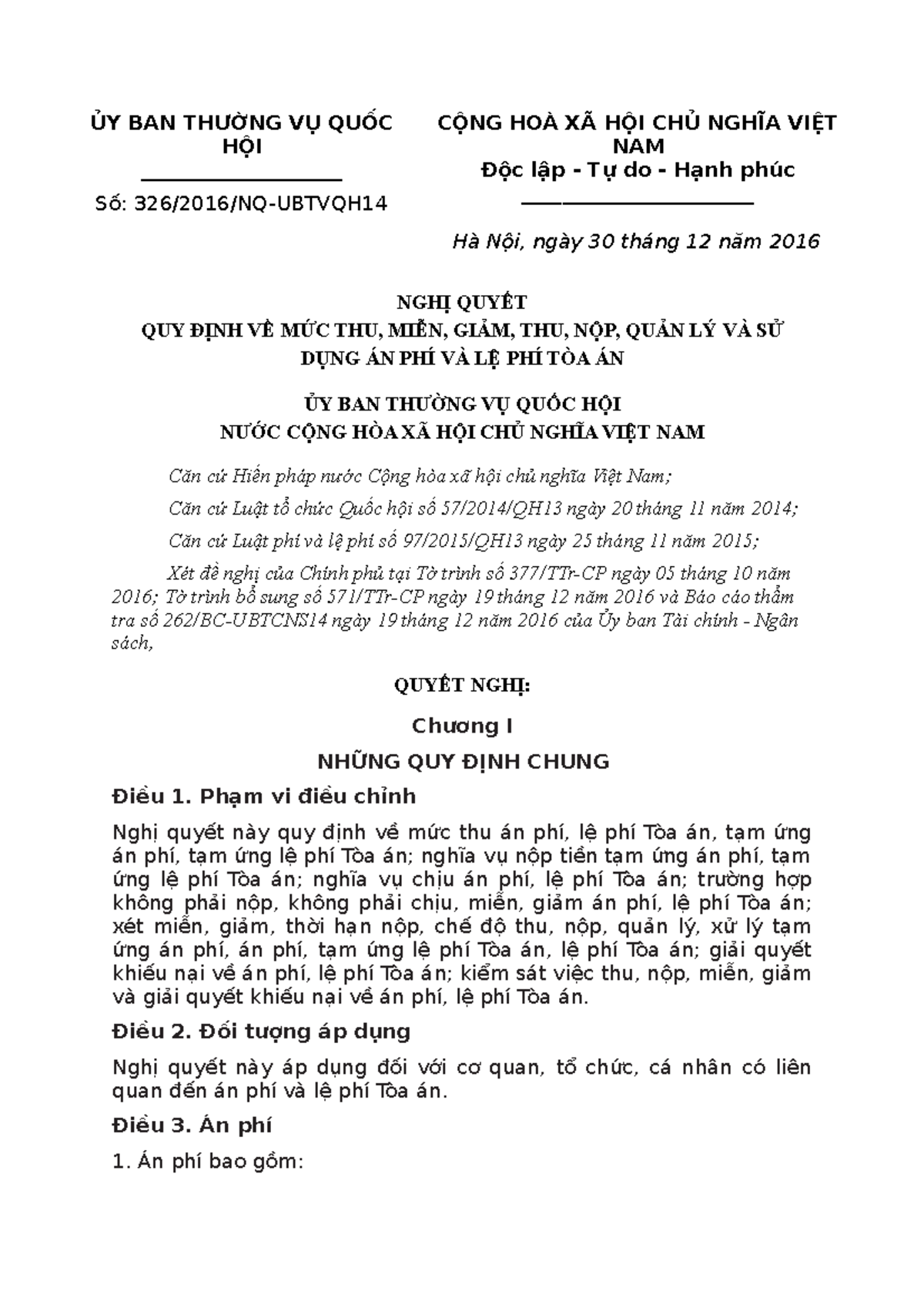 NQ326 Ubtvqh 14 - HV tư pháp - ỦY BAN THƯỜNG VỤ QUỐC HỘI ...