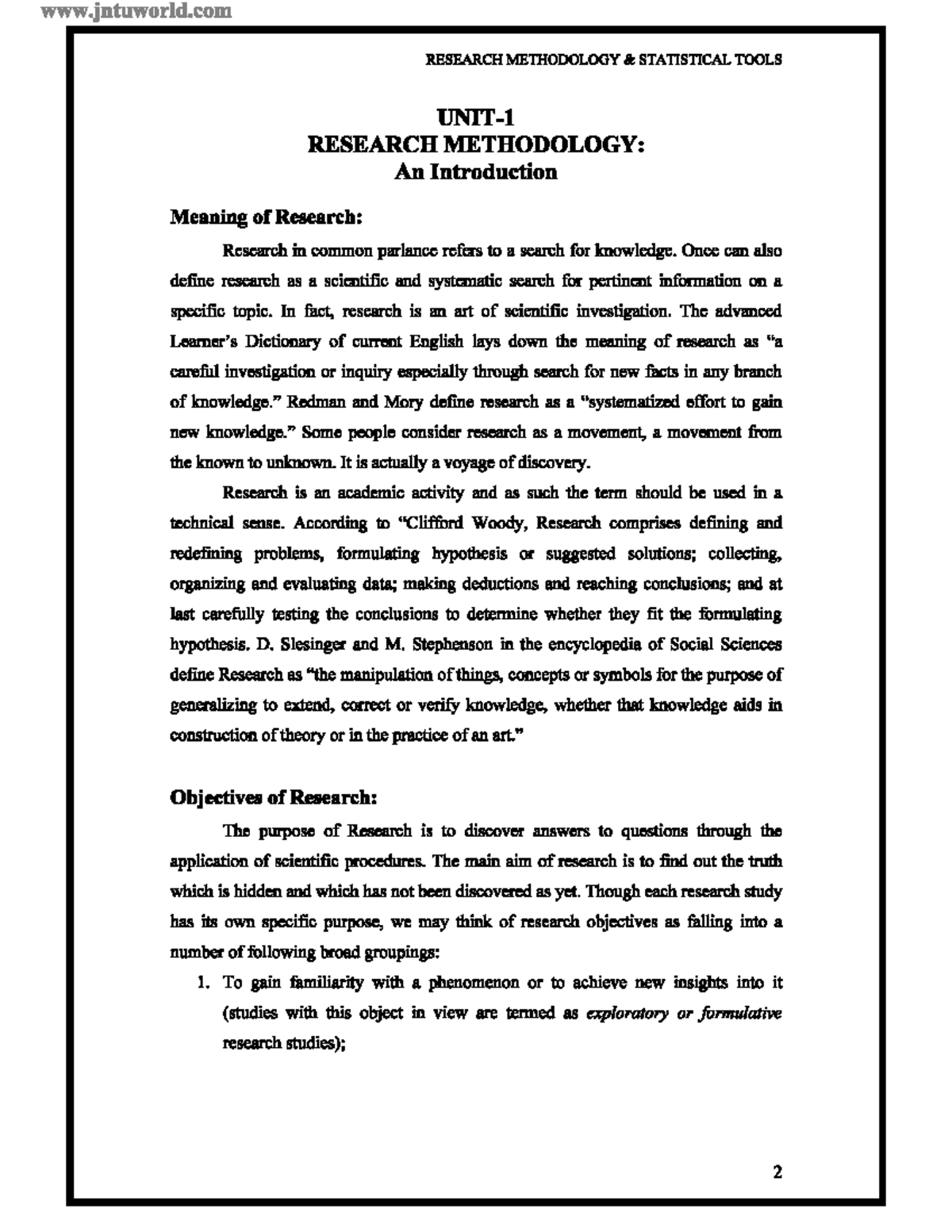 Research methodology Notes - PSY285WI - Studocu