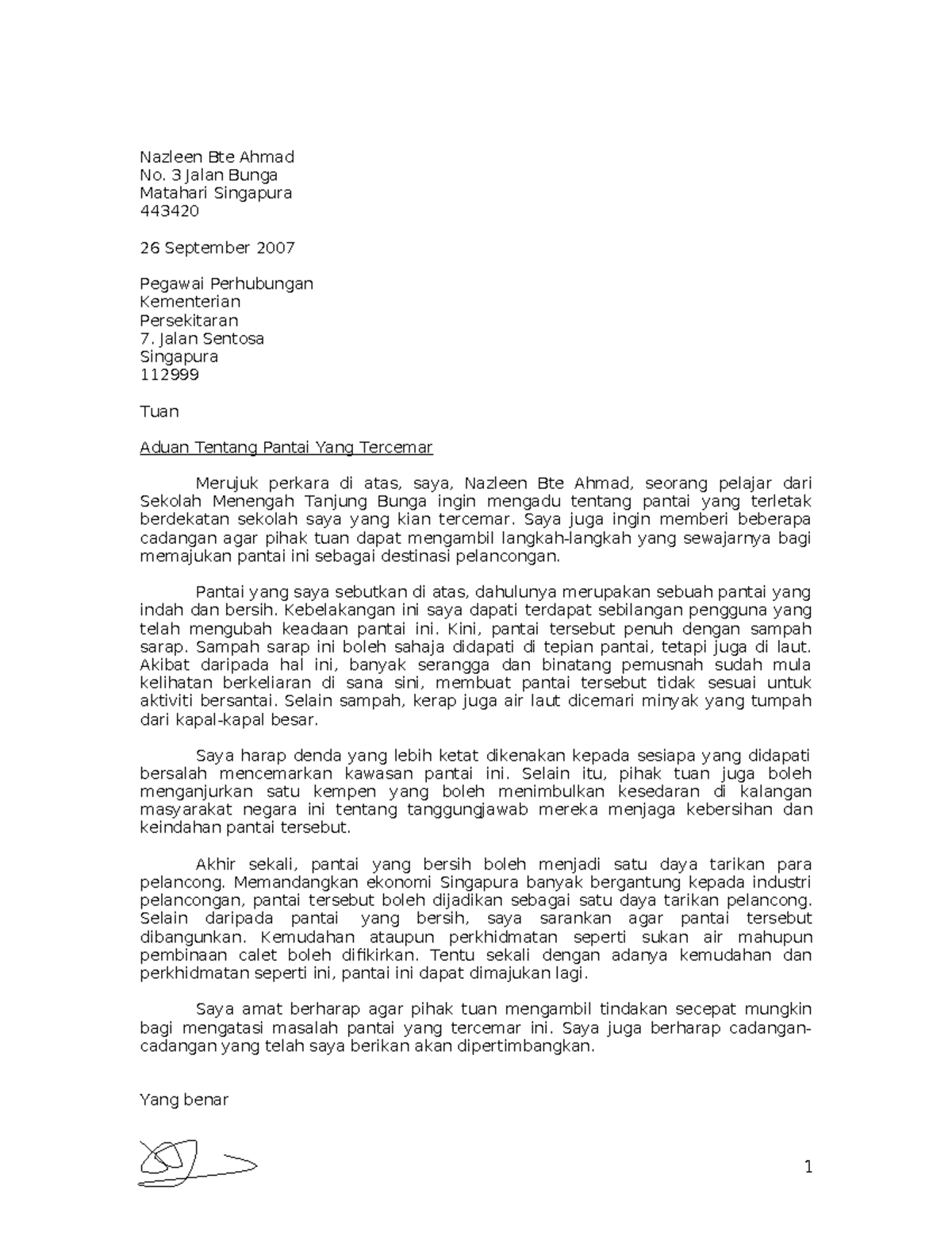 Contoh-surat-kiriman-rasmi compress - Nazleen Bte Ahmad No. 3 Jalan ...