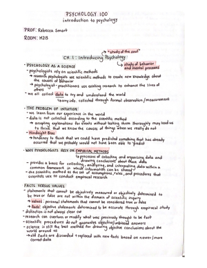 PSY 100 Ch. 2 - Professor Rebecca Smart - Introduction to Psychology ...
