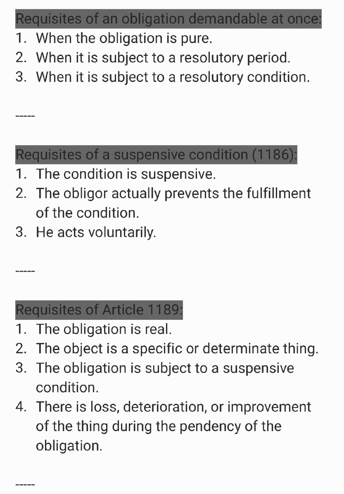 CLAW 101 - Chapter 3 (Section 1 - 4) - Requisites of an obligation ...