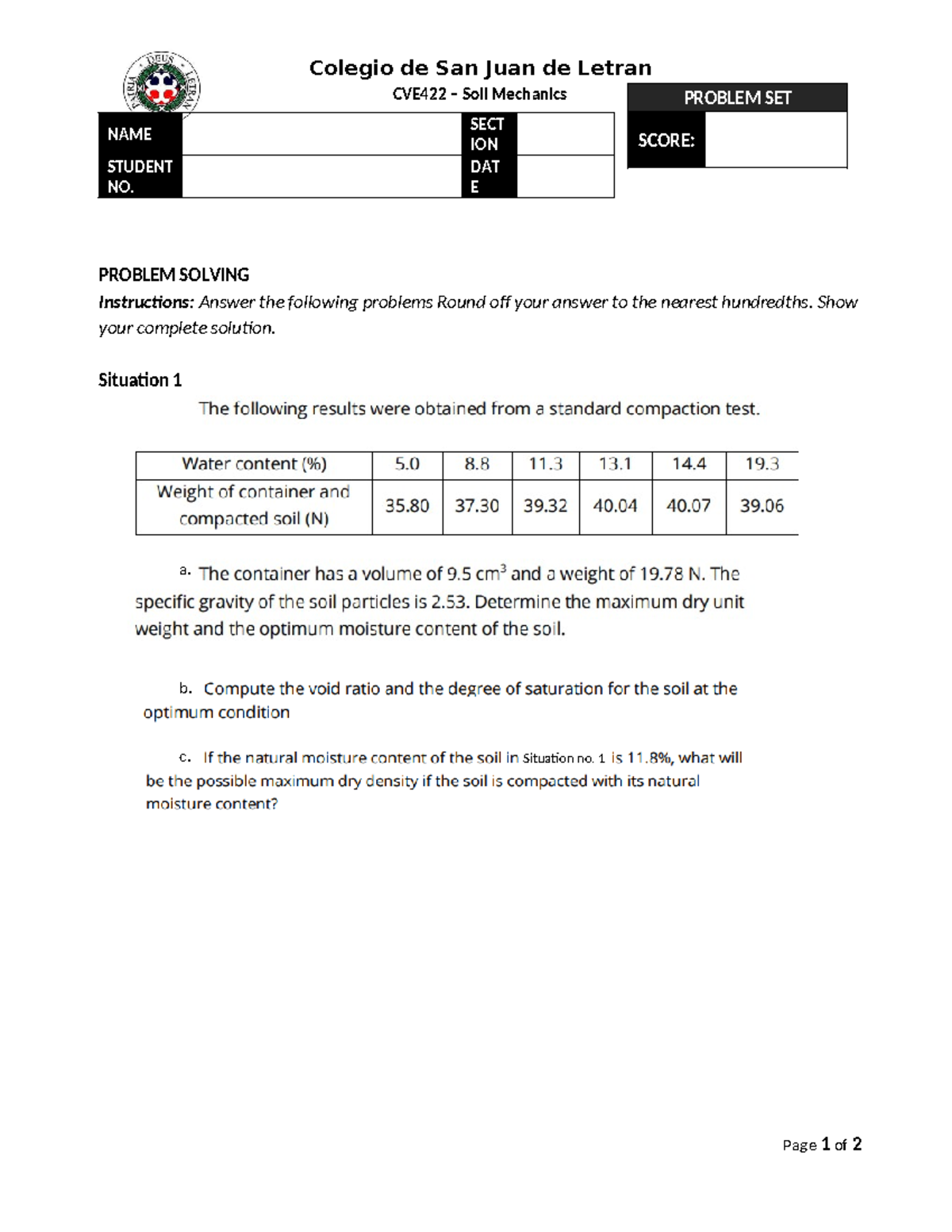 PS-CVE422 - Summary Bachelor of science civil engineering - Colegio de San Juan de Letran CVE422 ...