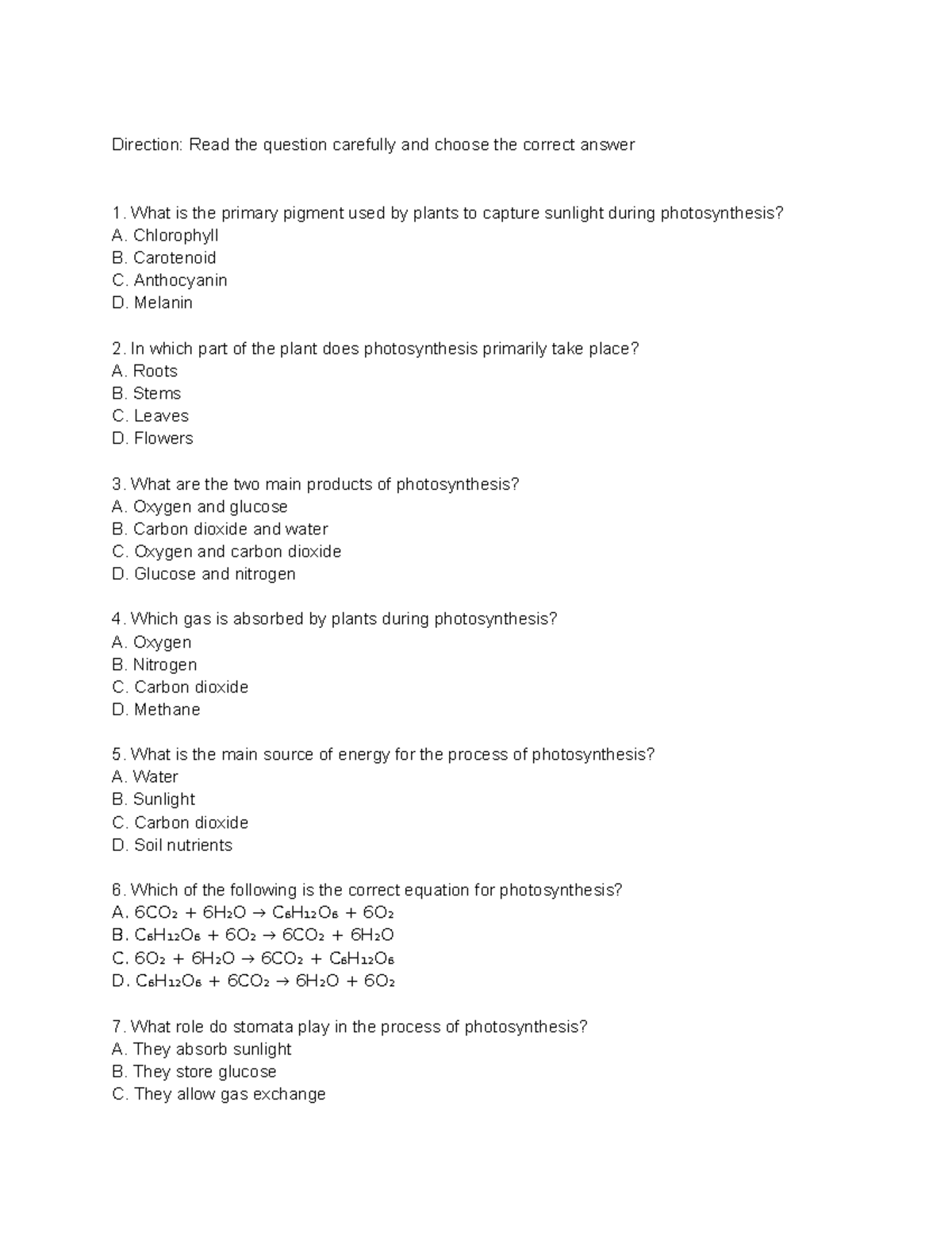 SCI9 - This set of multiple-choice questions explores key concepts of ...
