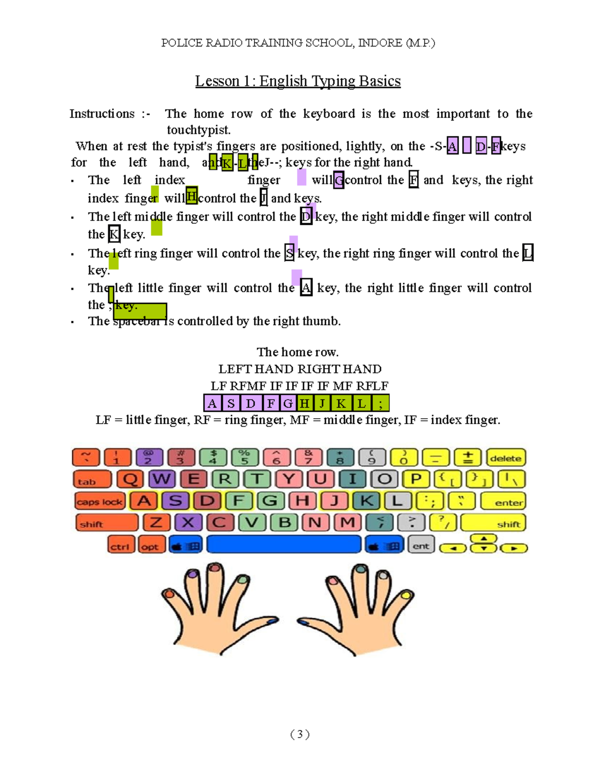 Content of English Typing - Lesson 1: English Typing Basics ...