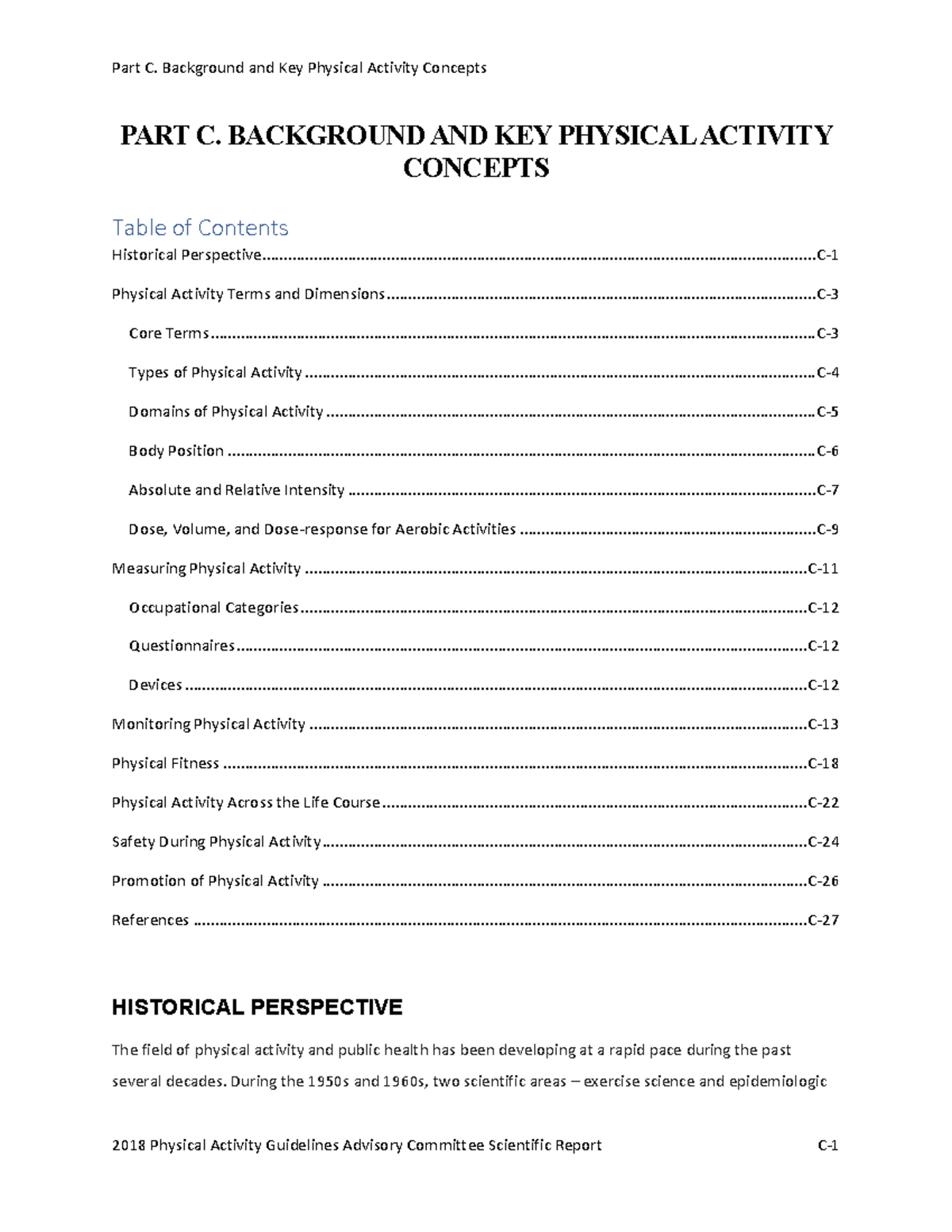 04 C Background and Key Physical Activity Concepts - PART C. BACKGROUND ...