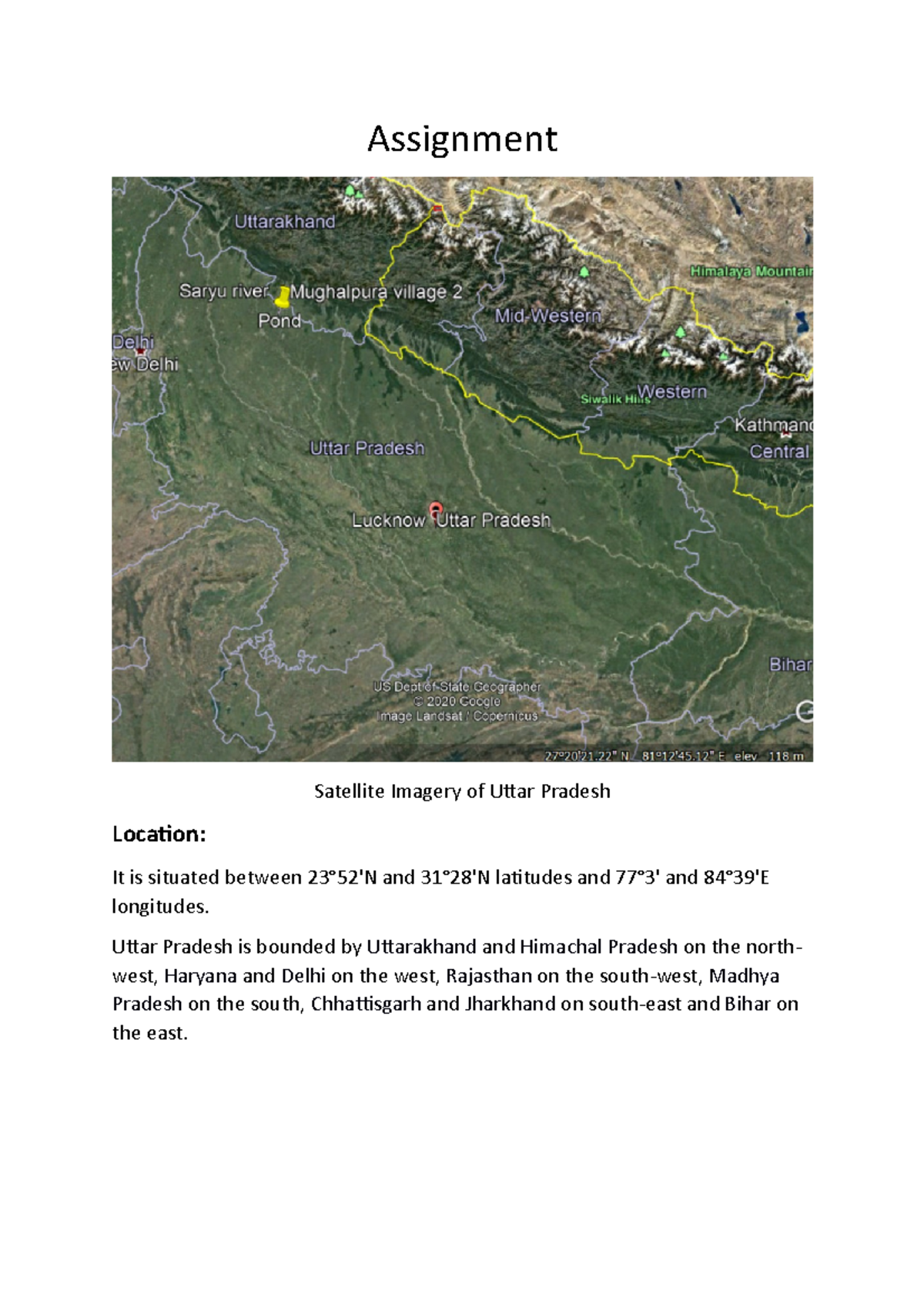 Assignment 2 - Remote Sensing and GIS - Assignment Satellite Imagery of ...