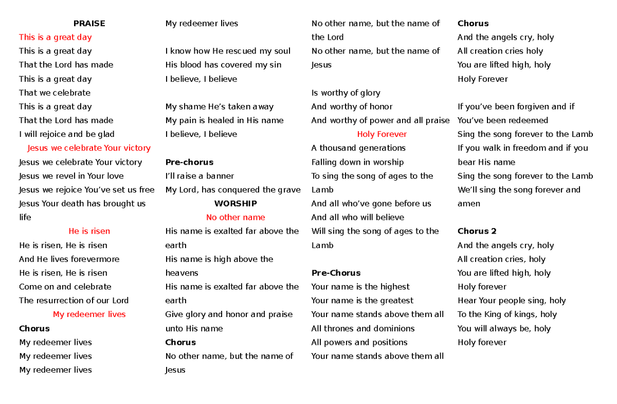 08-10-2024 nghGh### - PRAISE This is a great day This is a great day ...