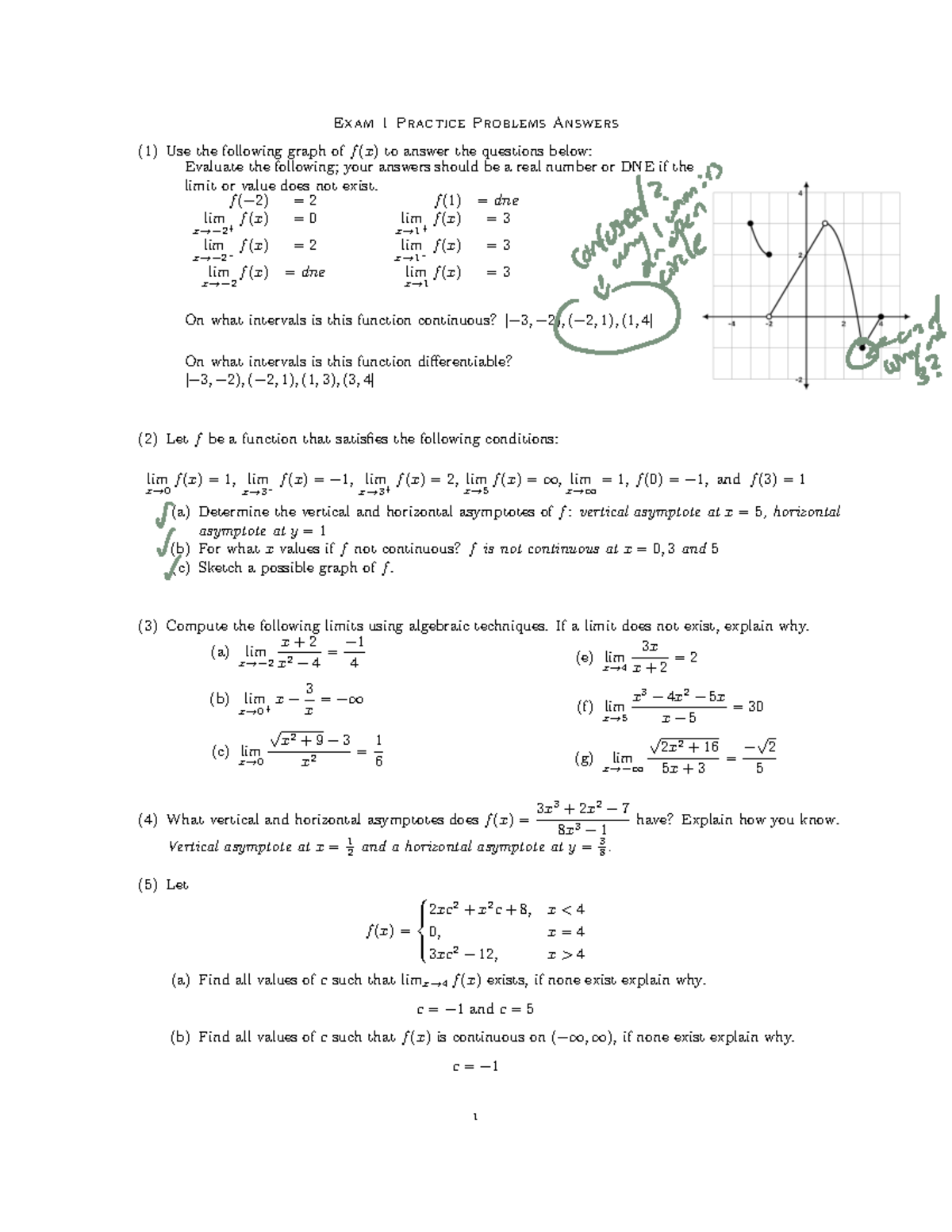 115Exam1More Practice Answers - Exam 1 Practice Problems Answers (1 ...