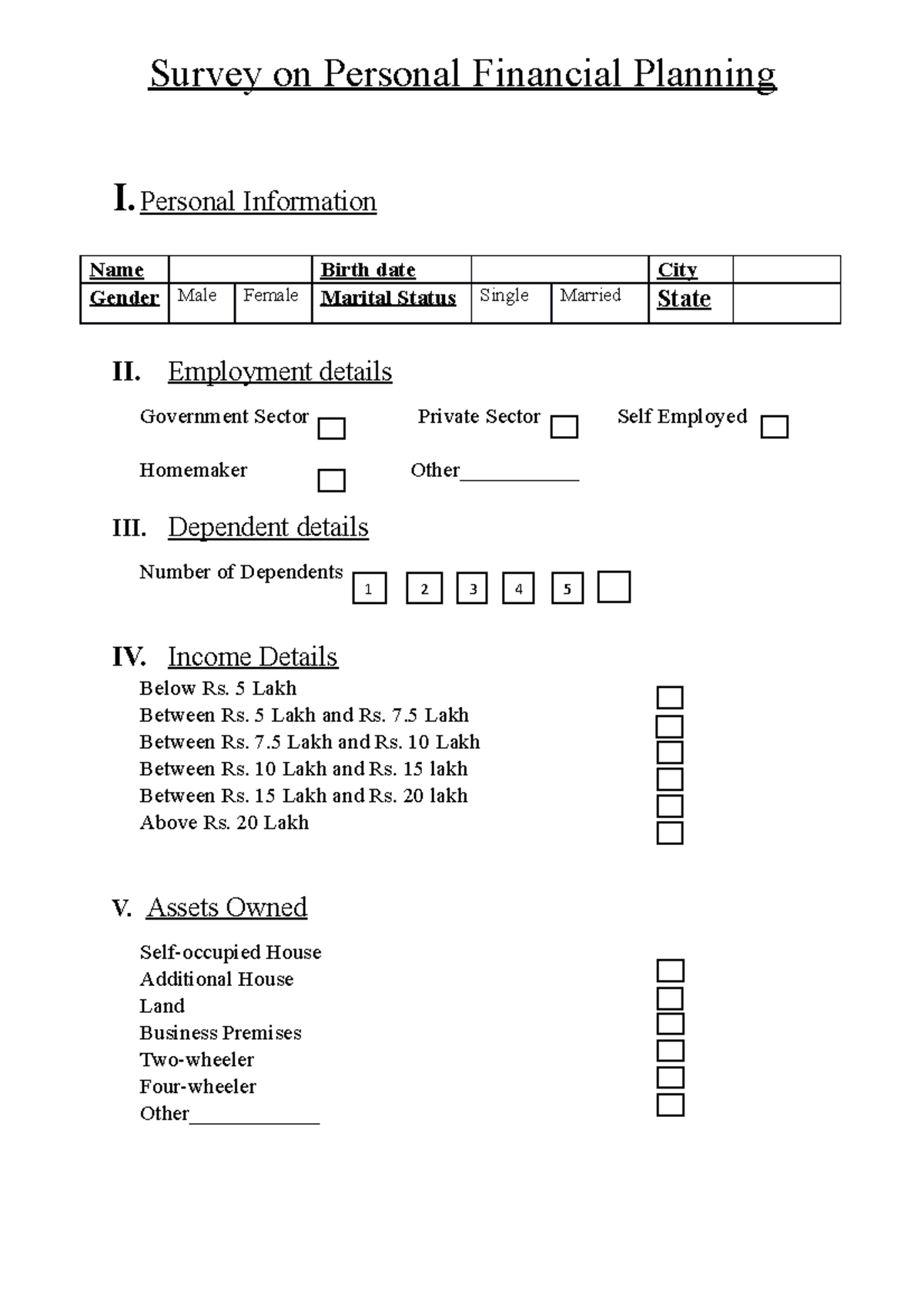 Survey on Household Financial Planning-Rahul-11613406-pdf - Survey on ...