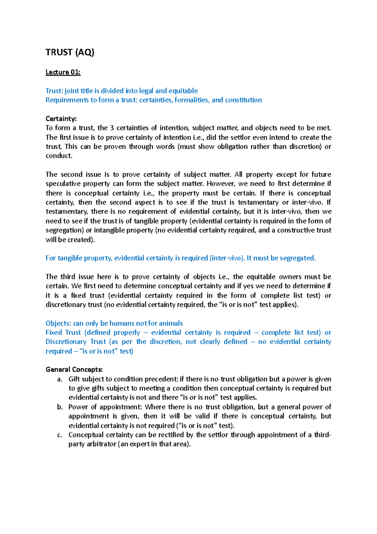 Trust(AQ) Lectures - Lecture notes - TRUST (AQ) Lecture 01: Trust ...