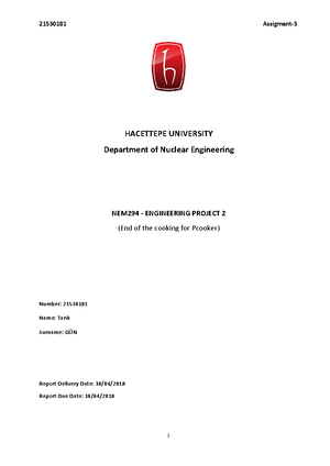 Homework-4 - Department of Nuclear Engineering NEM294 - ENGINEERING ...