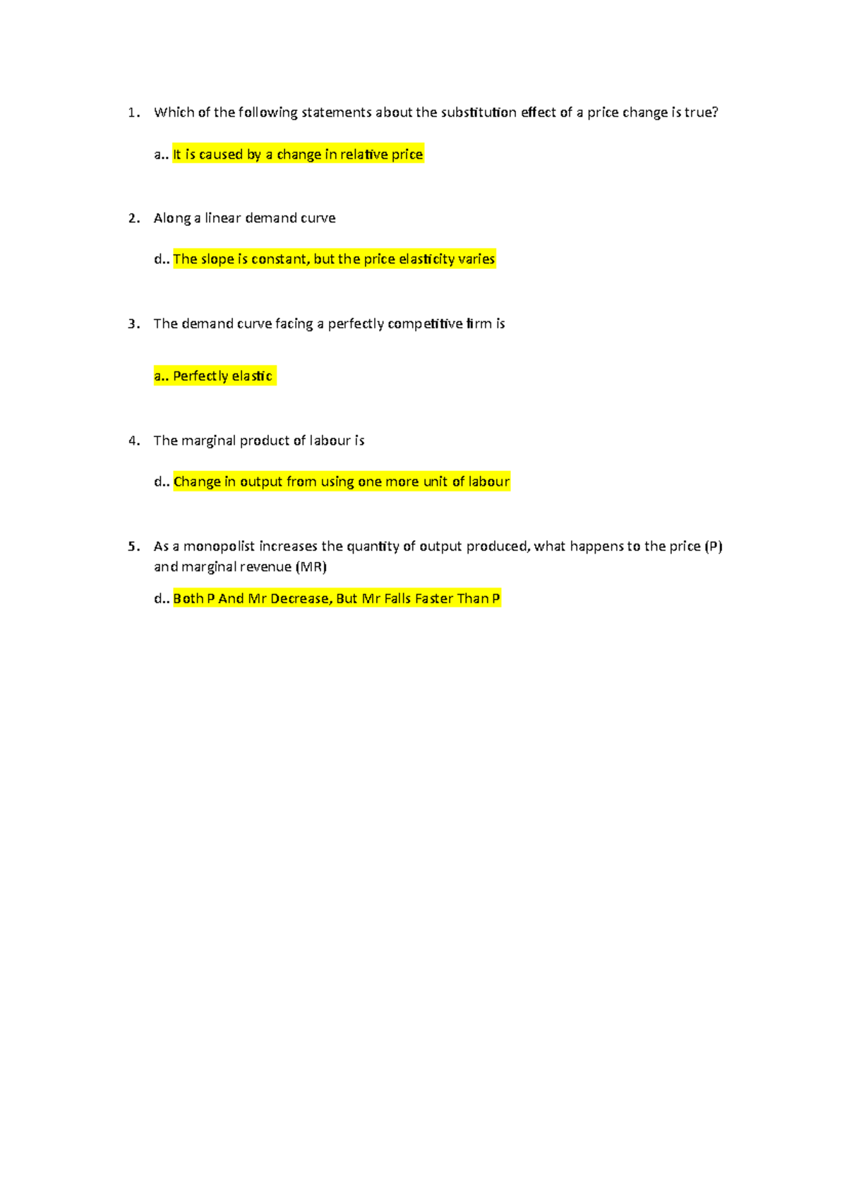 ECo 2 - Economics - Which of the following statements about the ...