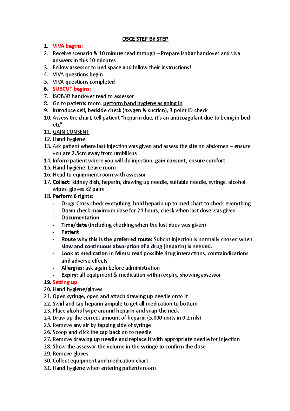 OSCE STEP BY STEP SUBCUT INJECTION - OSCE STEP BY STEP VIVA begins ...