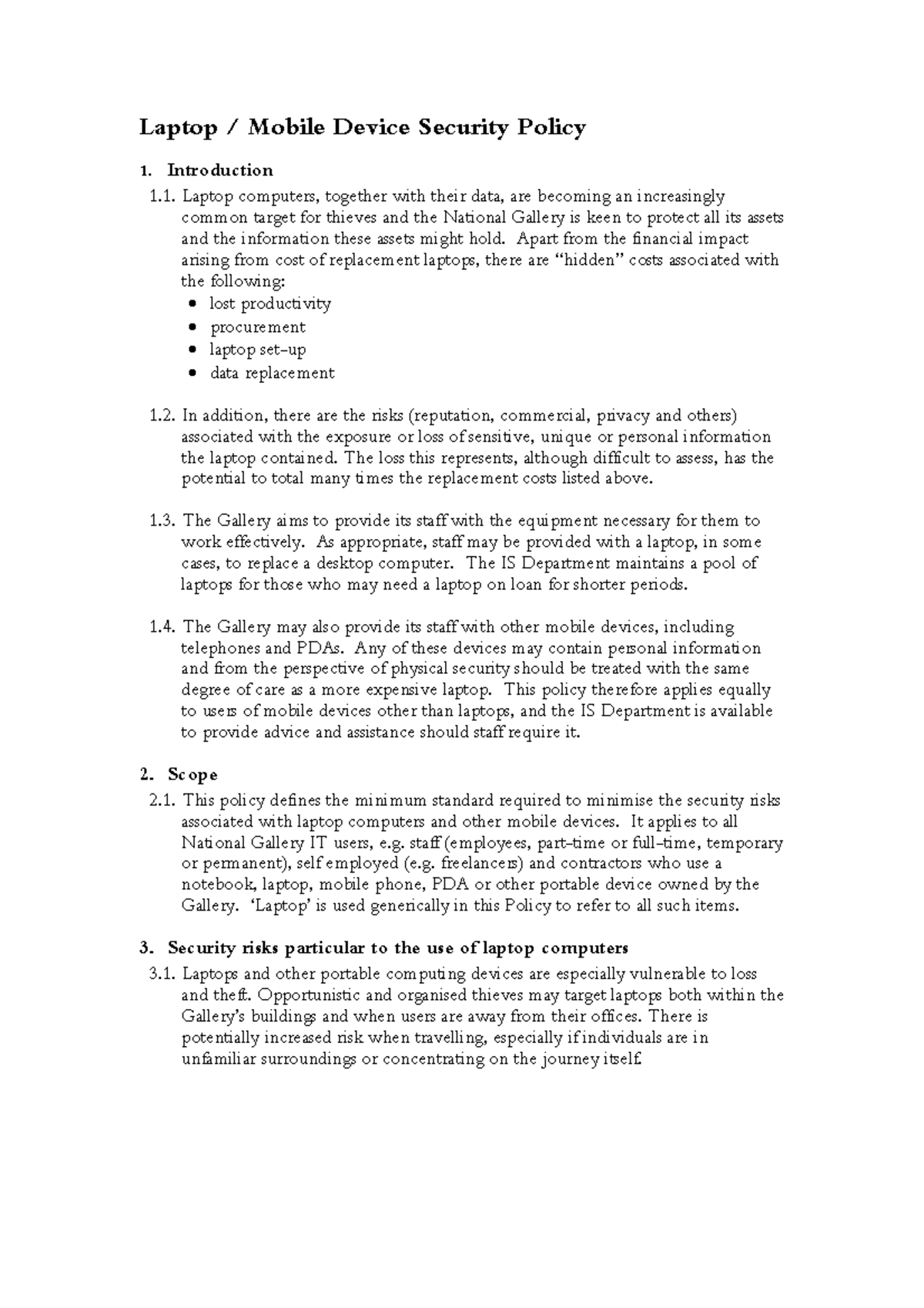 Risk-management laptop-mobile - Laptop / Mobile Device Security Policy ...