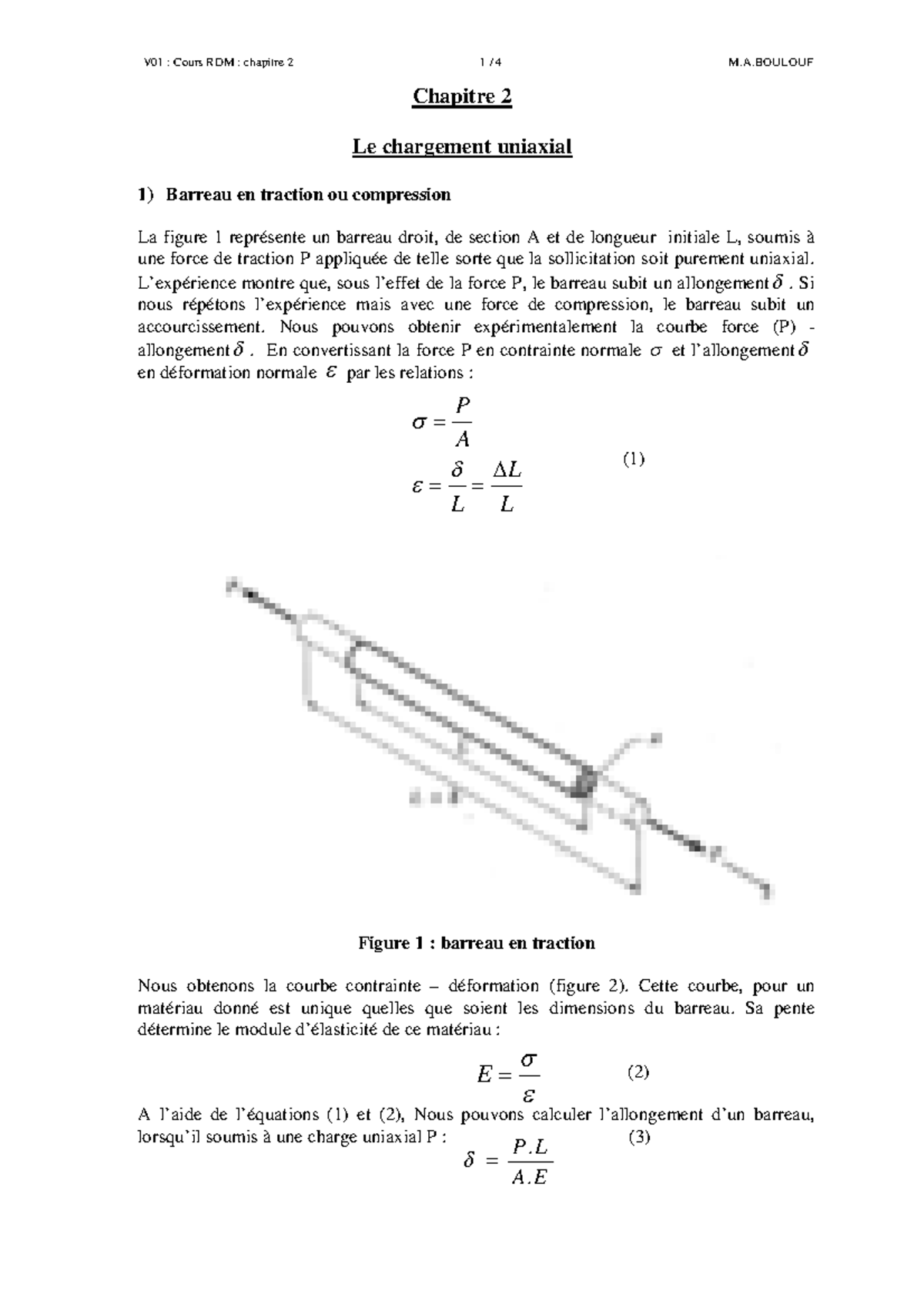 Résistance des matériaux ch2 - ####### Chapitre 2 ####### Le chargement ...