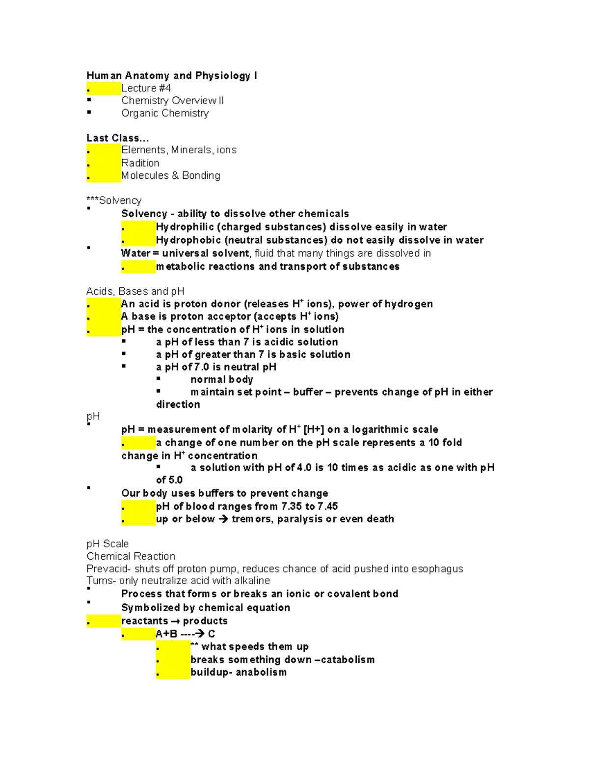 Ap outline 4 - Lecture notes lecture 4 - Human Anatomy and Physiology I ...