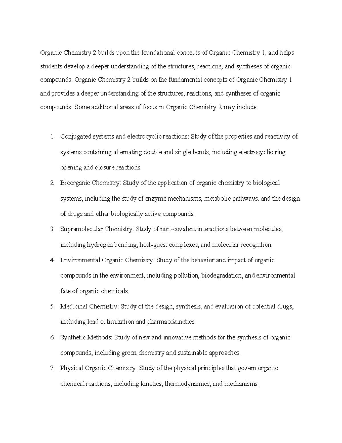 Orgo 3 notes - Organic Chemistry 2 builds upon the foundational ...