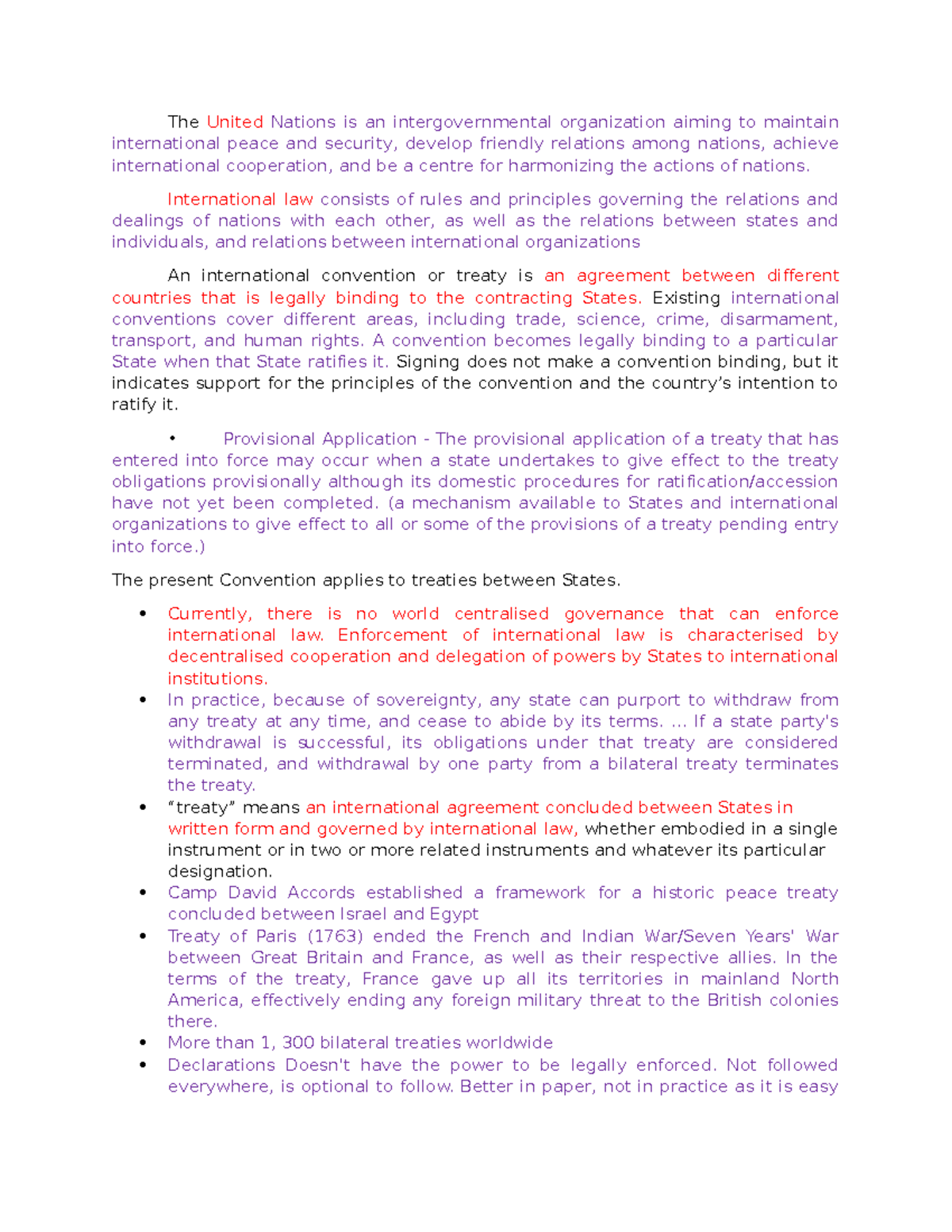 United Nations and International Laws Lecture Notes - The United ...