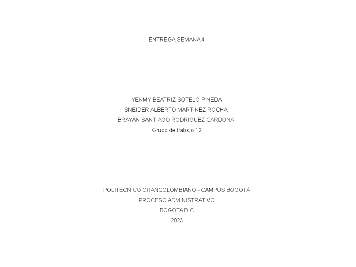 Entrega 1 semana 4 - trabajo colaborativo procesos administrativos - ENTREGA SEMANA 4 YENMY ...