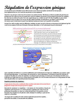 Cm 5.01A regulation de l'expression génique - 5 Regulation de l ...