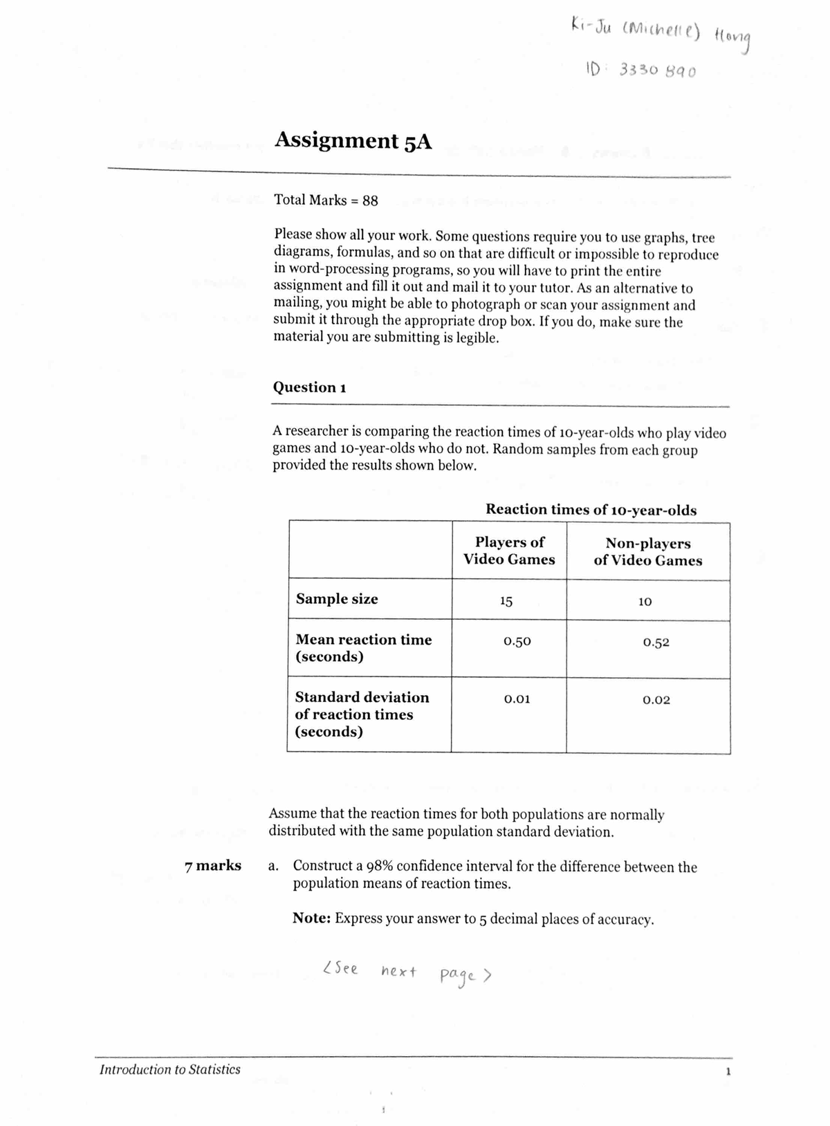 Stats Assignment 5A - Math 215 - Studocu