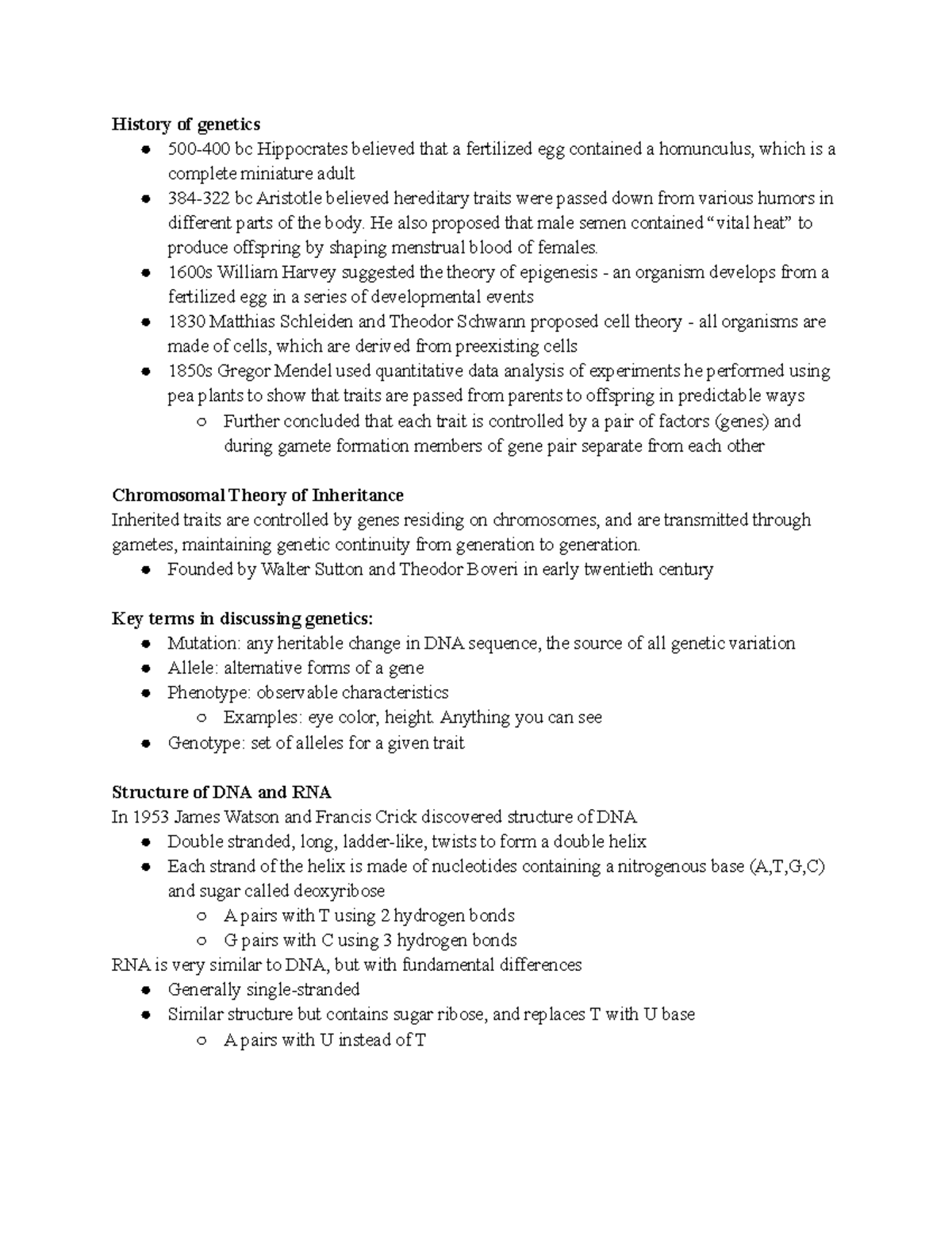 Intro to genetics - History of genetics 500-400 bc Hippocrates believed ...