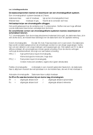 Labtools Leerjaar 1 HBO - Het oplosmiddel = het eluens Het vloeistof ...